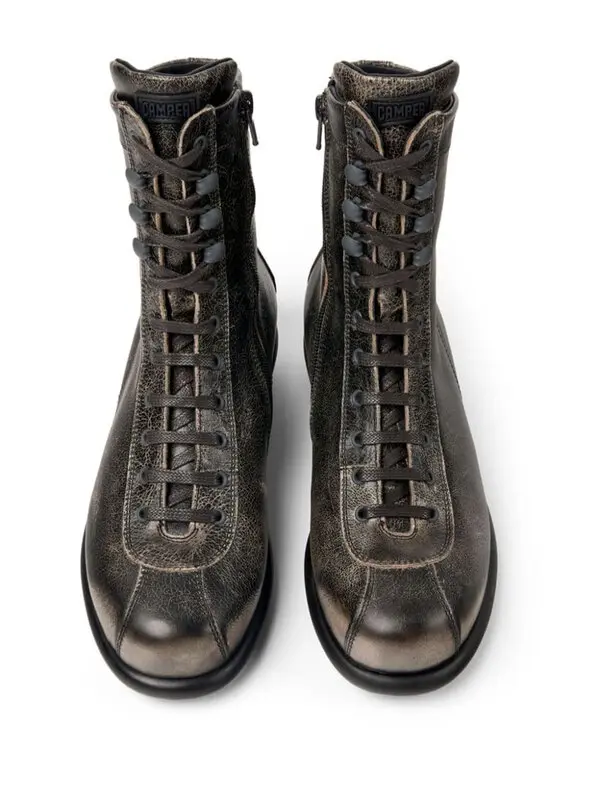 Camper Ariel Leather Lace-up Boots - Brown