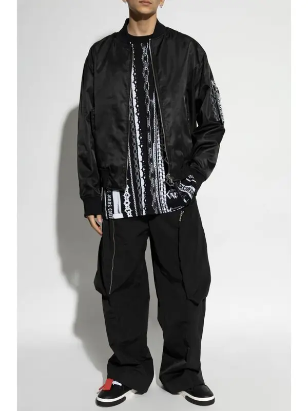 Versace Striped Bomber Jacket
