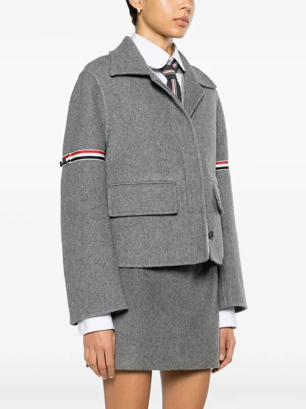 Thom Browne Grosgrain-stripe Brushed Jacket