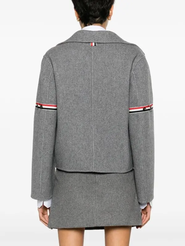 Thom Browne Grosgrain-stripe Brushed Jacket