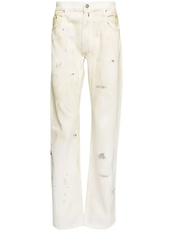 Helmut Lang Painted Low-rise Jeans - Neutrals