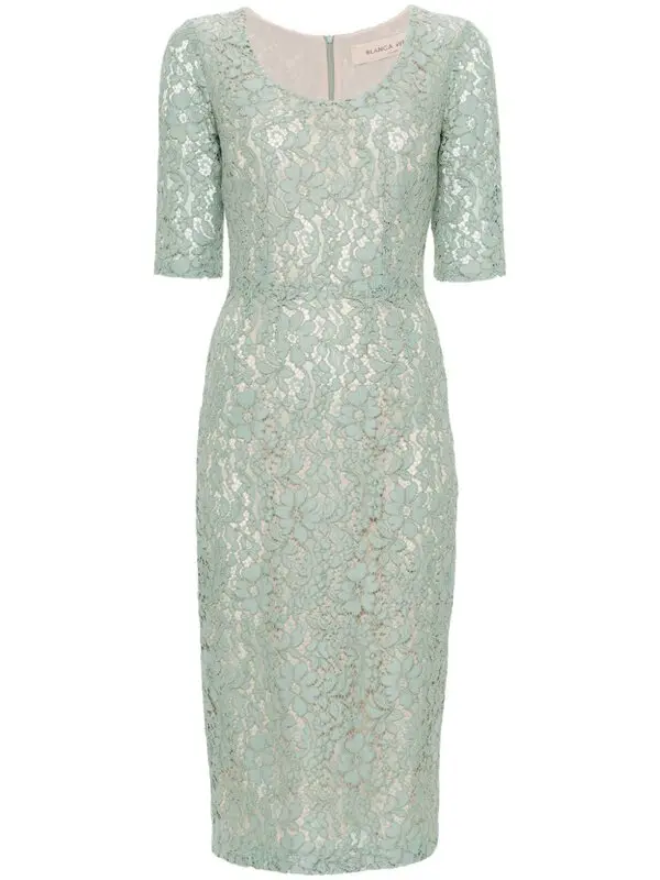 BLANCA VITA Alnus Lace Midi Dress - Green