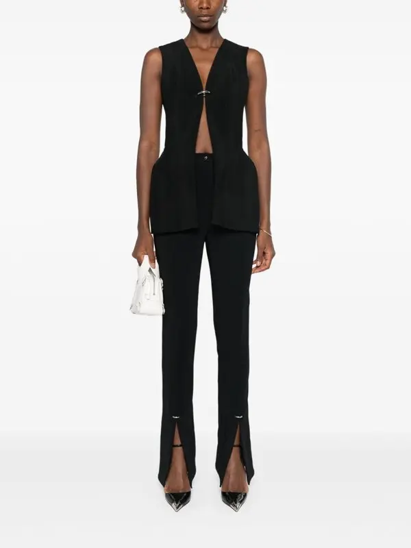 MUGLER Corseted Pierced Vest - Black