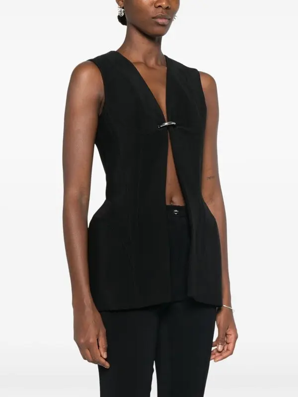 MUGLER Corseted Pierced Vest - Black