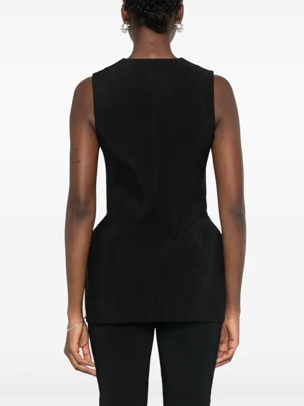 MUGLER Corseted Pierced Vest - Black