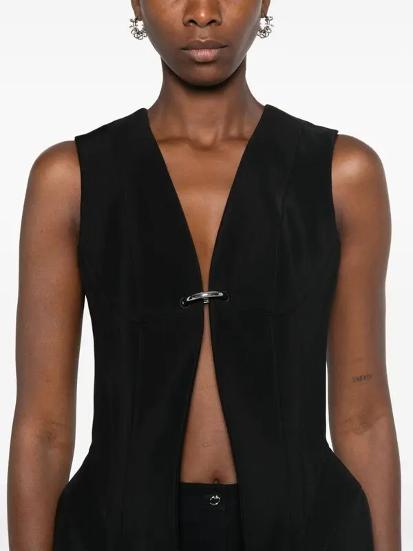 MUGLER Corseted Pierced Vest - Black