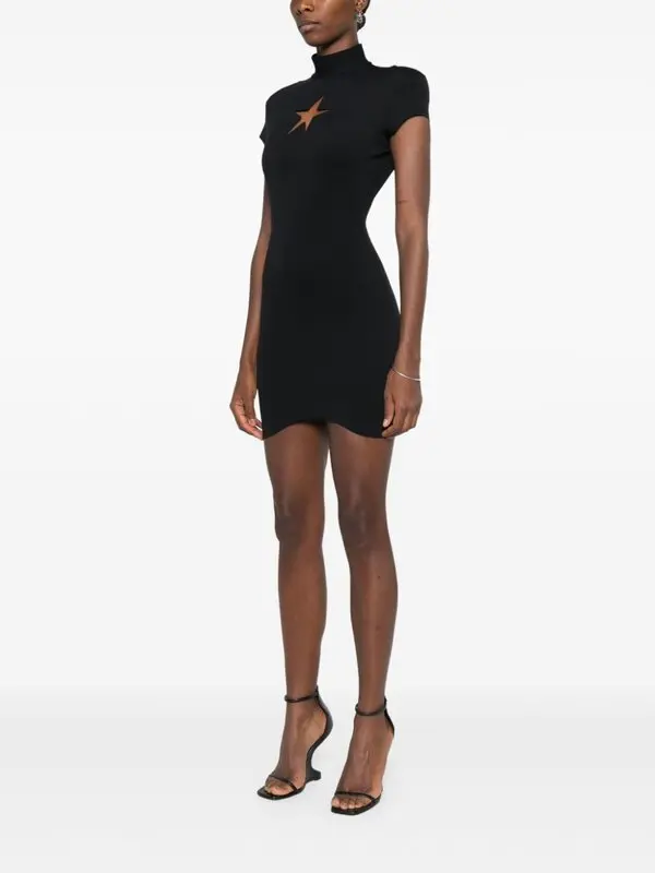 MUGLER Star Mini Dress - Black