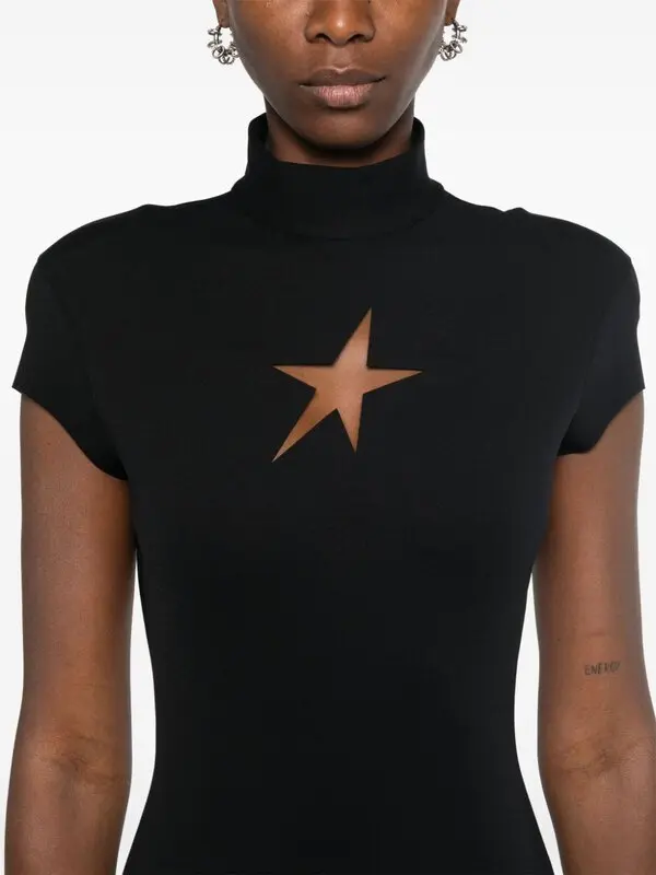 MUGLER Star Mini Dress - Black