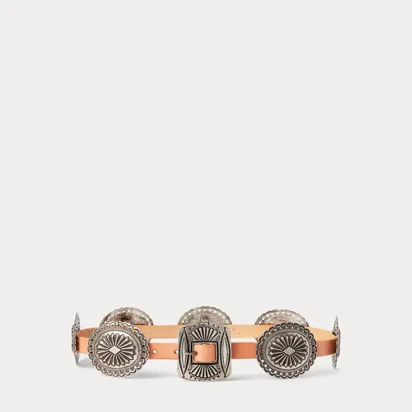 Ralph Lauren Metal-accent Leather Belt - Natural