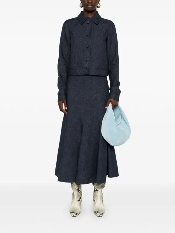 Gabriela Hearst Amy Fluted Skirt - Blue