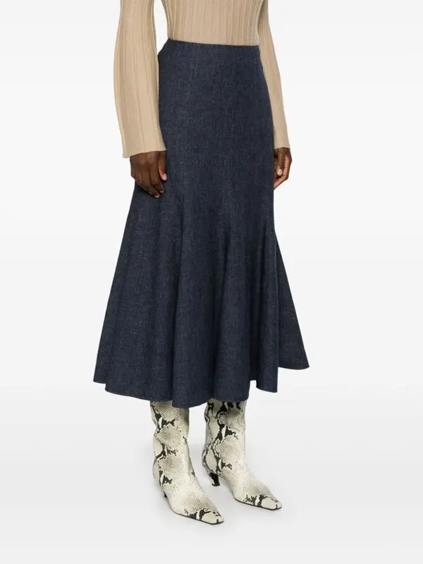 Gabriela Hearst Amy Fluted Skirt - Blue