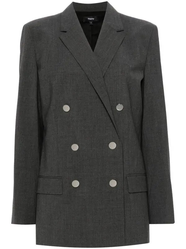 Theory Double-breasted Blazer - Grey