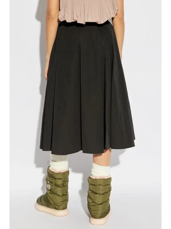 Moncler Belted A-line Skirt - Black