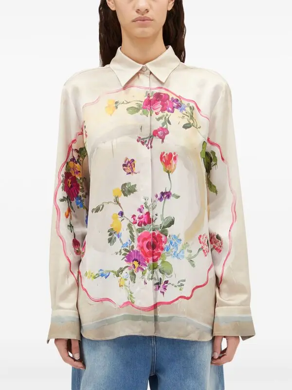 MSGM Floral-print Shirt