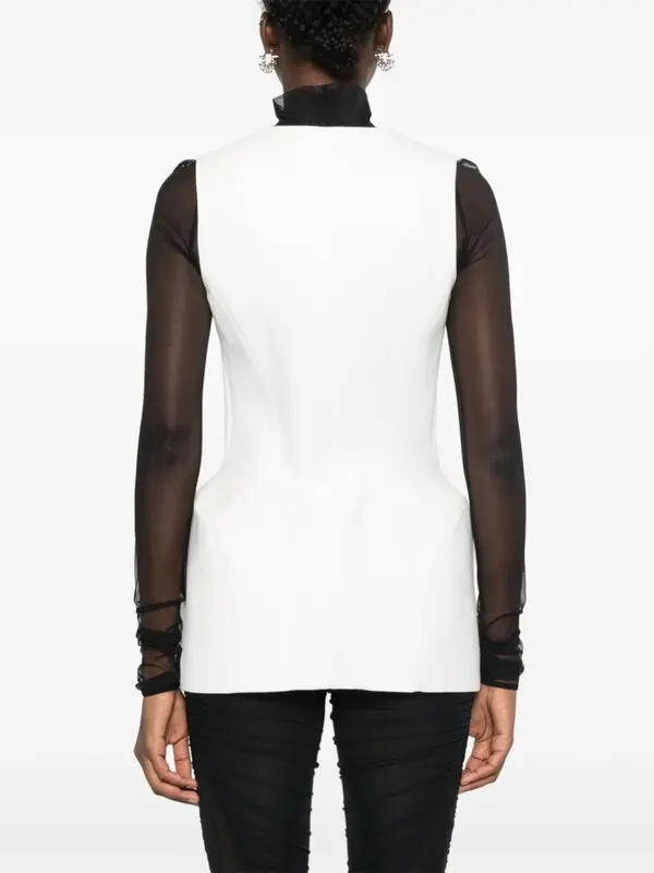 MUGLER Corseted Pierced Vest - White