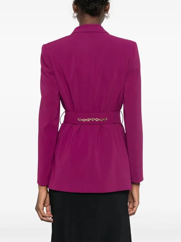 TWINSET Oval T-chain Belted Blazer - Pink