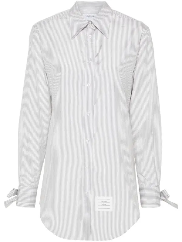 Thom Browne Bow-cuff Shirt Dress - Grey