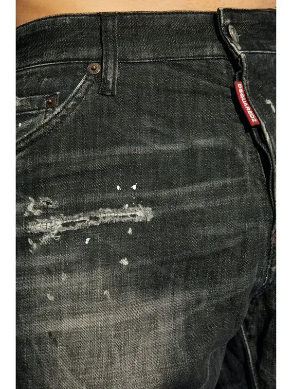 Dsquared2 Distressed Slim Jeans - Black