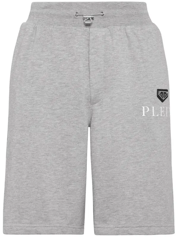 Philipp Plein Logo-plaque Cotton-blend Shorts - Grey