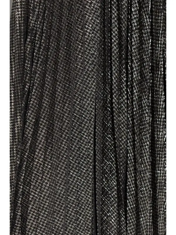 FORTE_FORTE Pleated Houndstooth-print Midi Skirt