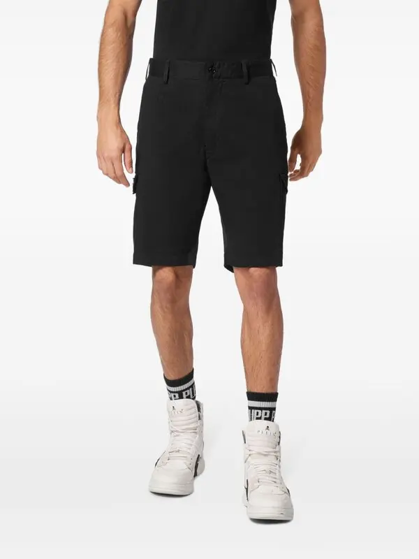 Philipp Plein Logo-plaque Cargo Shorts - Black