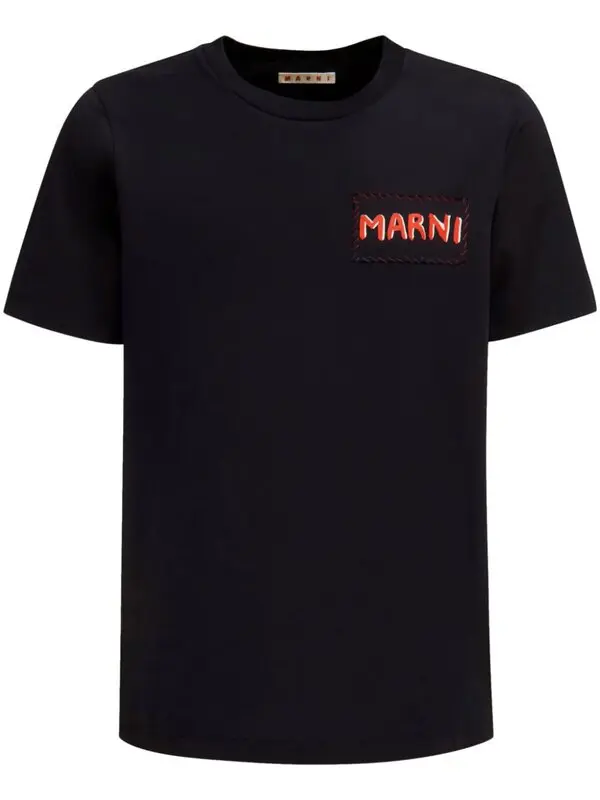Marni Cotton T-shirt With Logo Patch