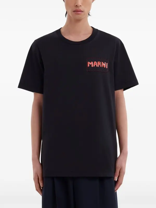 Marni Cotton T-shirt With Logo Patch