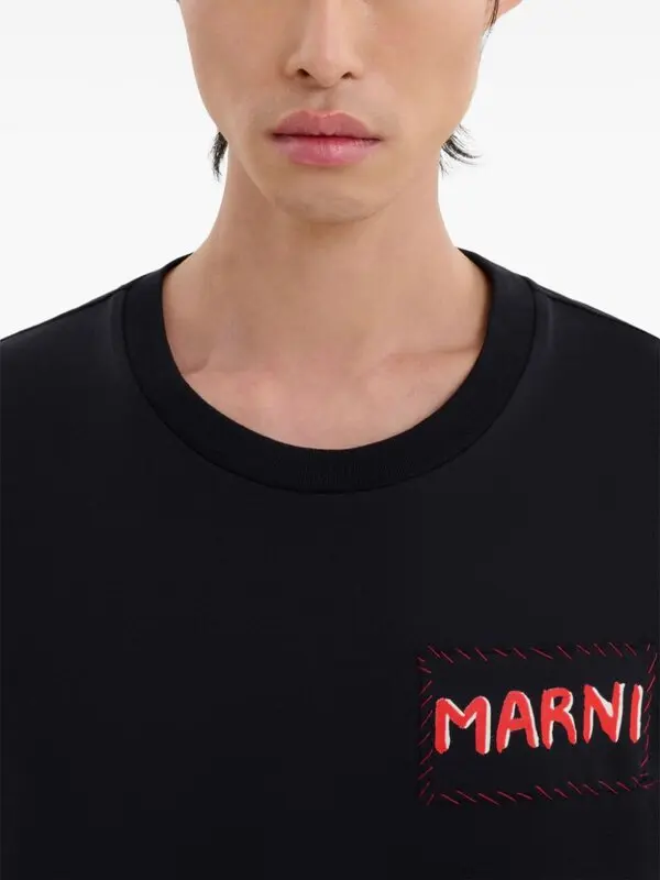 Marni Cotton T-shirt With Logo Patch