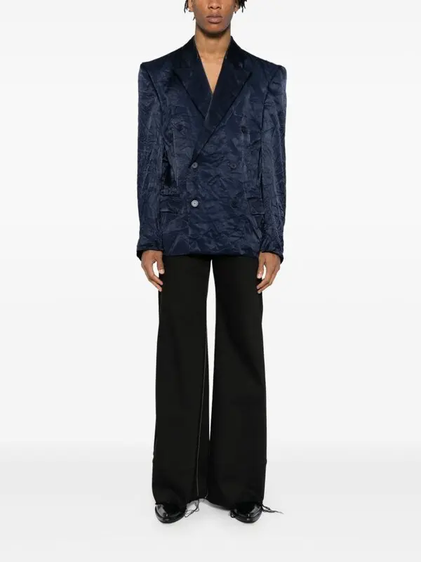 Balenciaga Crinkle-effect Double-breasted Blazer