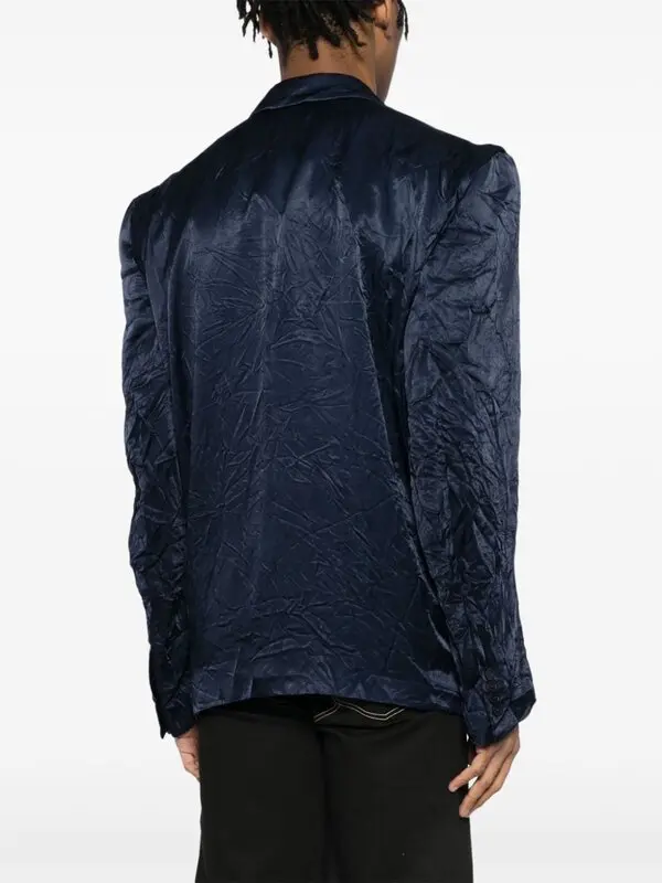 Balenciaga Crinkle-effect Double-breasted Blazer