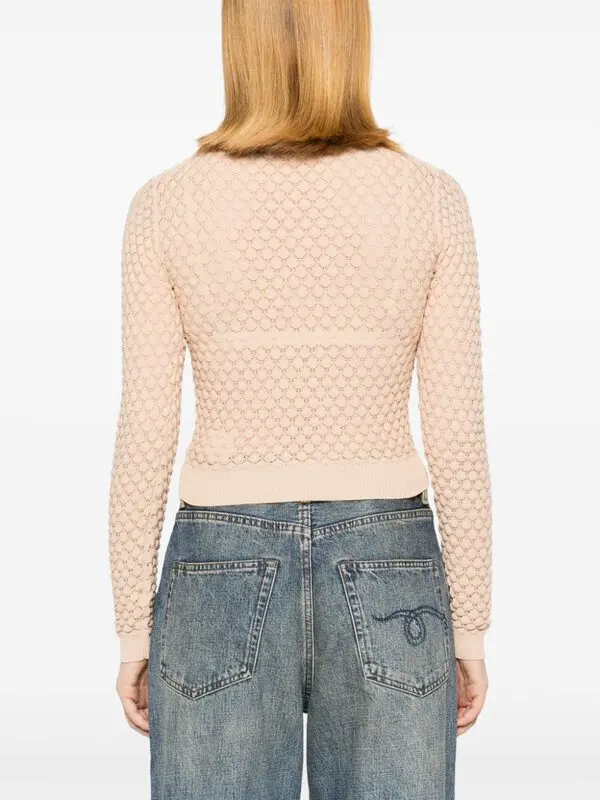 Chloé Cropped Pointelle-knit Jumper