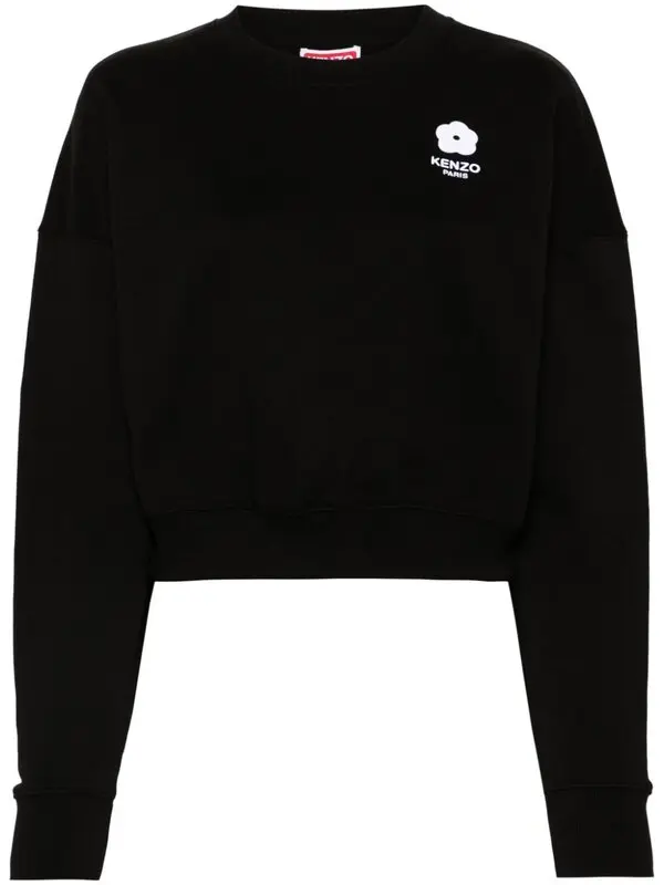 Kenzo Boke Flower-patch Sweatshirt - Black