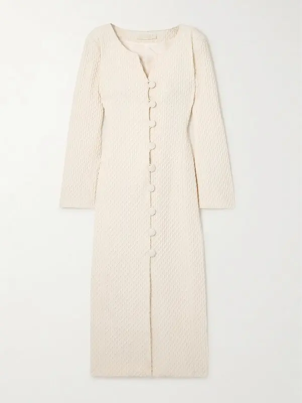 DESTREE Carmen Flutter Woven Coat - Neutrals