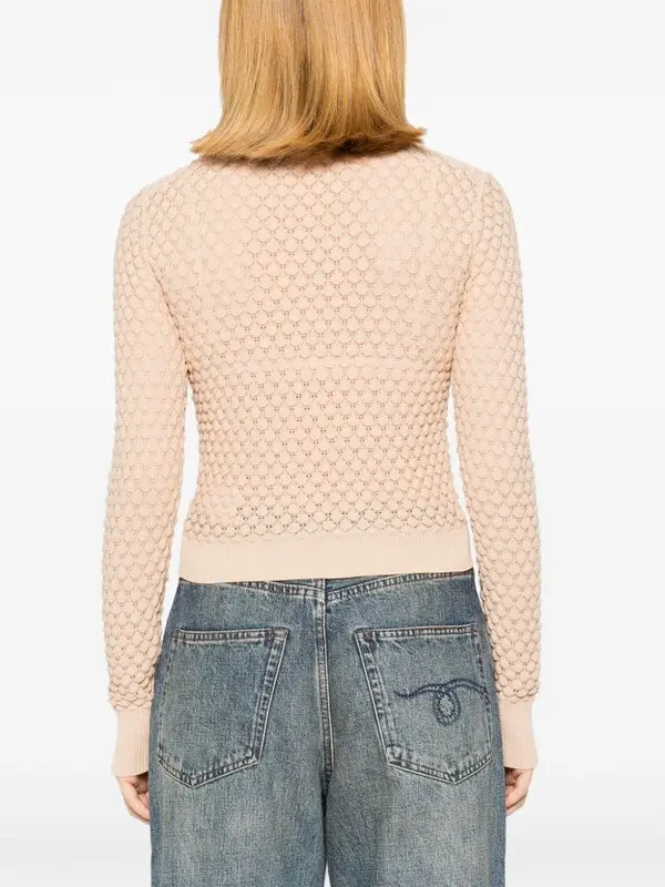 Chloé Cropped Pointelle-knit Cardigan