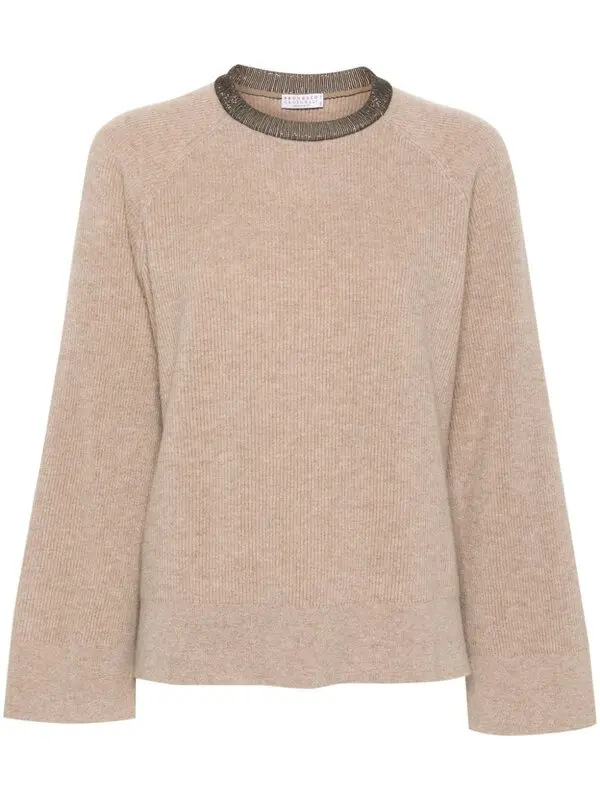 Brunello Cucinelli Ribbed-knit Cashmere Sweater - Neutrals