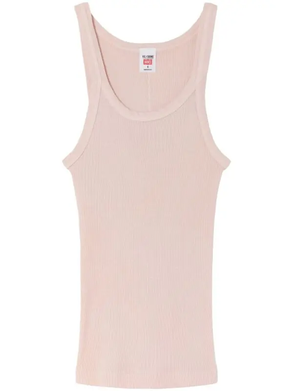RE/DONE X Hanes Ribbed Tank Top - Pink