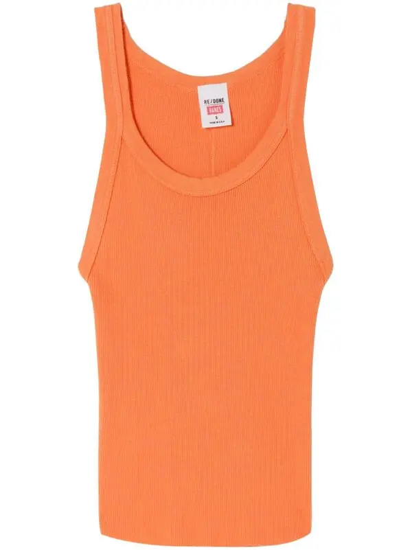 RE/DONE X Hanes Cropped Ribbed Tank Top