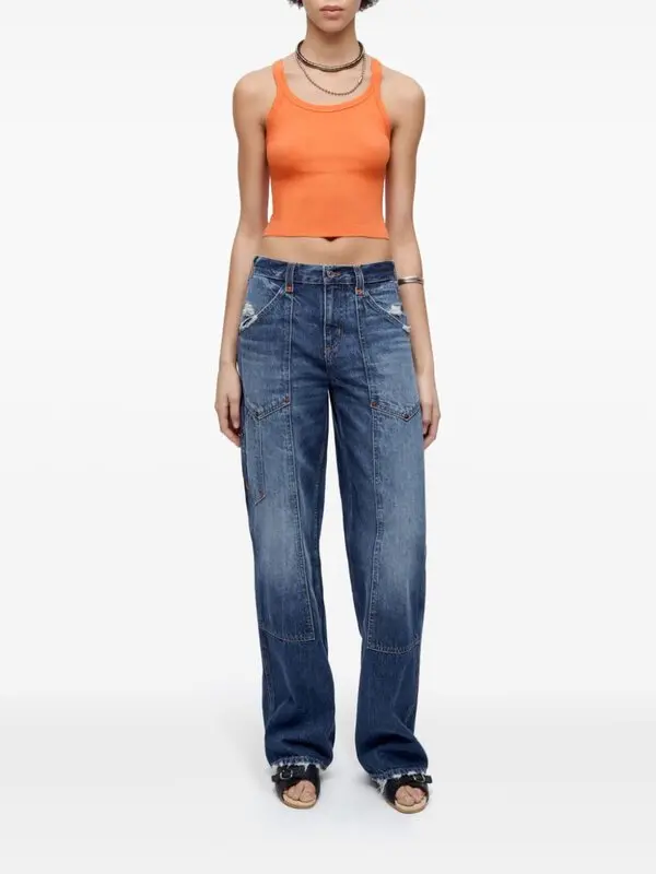 RE/DONE X Hanes Cropped Ribbed Tank Top