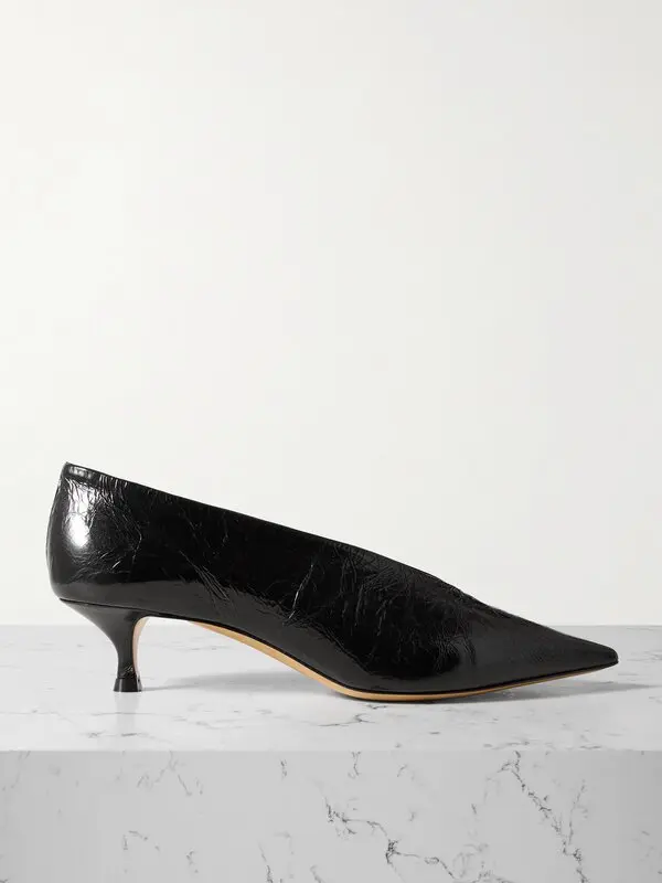 Le Monde Beryl Textured Patent-leather Pumps - Black