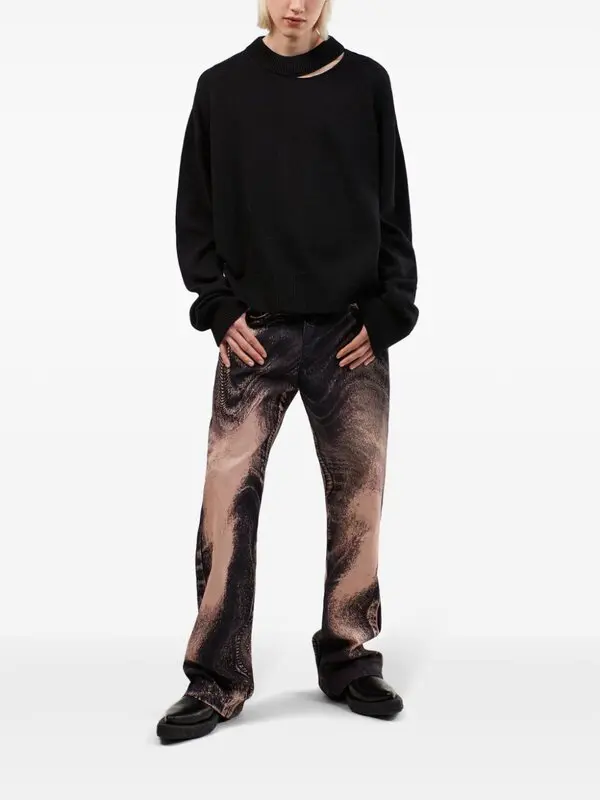 Camper Distressed Knit Sweater - Black