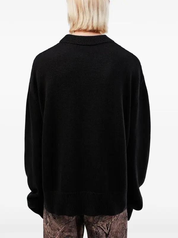 Camper Distressed Knit Sweater - Black