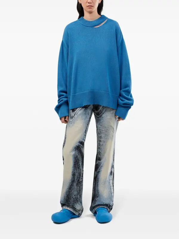 Camper Distressed Knit Sweater - Blue