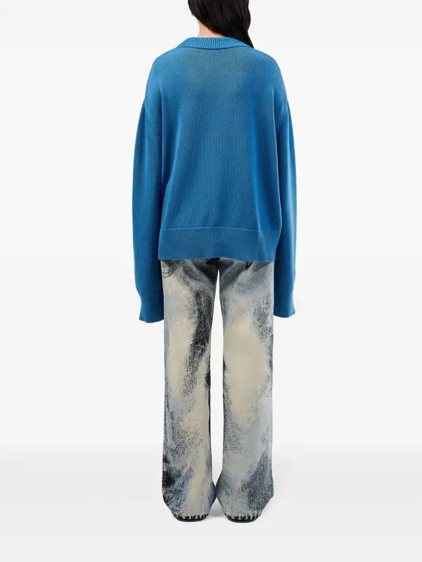 Camper Distressed Knit Sweater - Blue