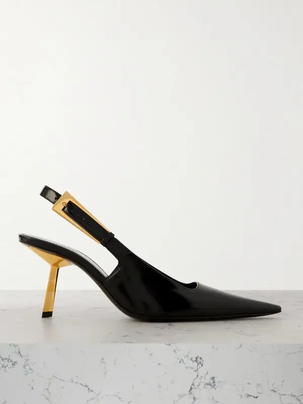 Saint Laurent Lee Leather Slingback Pumps