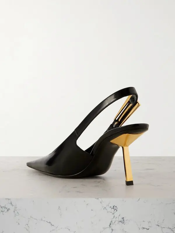 Saint Laurent Lee Leather Slingback Pumps