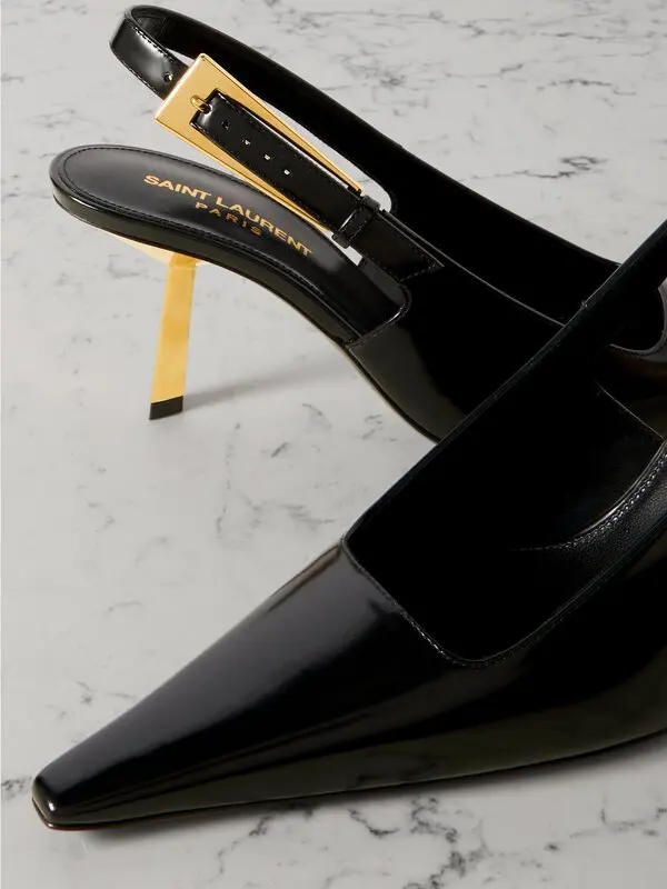 Saint Laurent Lee Leather Slingback Pumps