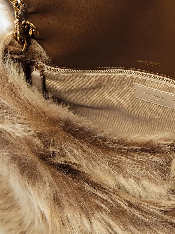 Saint Laurent Niki Shearling Shoulder Bag