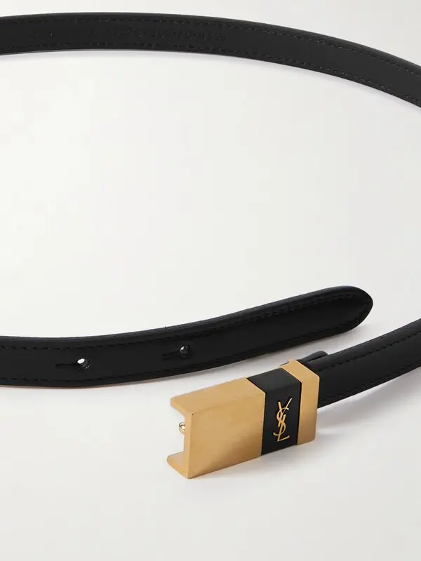 Saint Laurent Cassandre Leather Belt