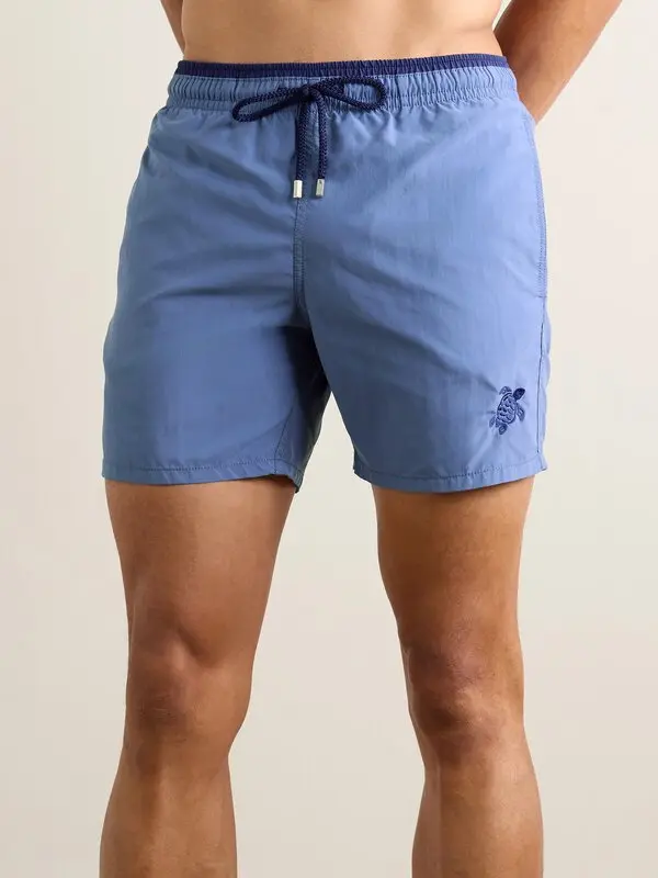 Vilebrequin Moka Straight-leg Mid-length Econyl® Swim Shorts - Blue
