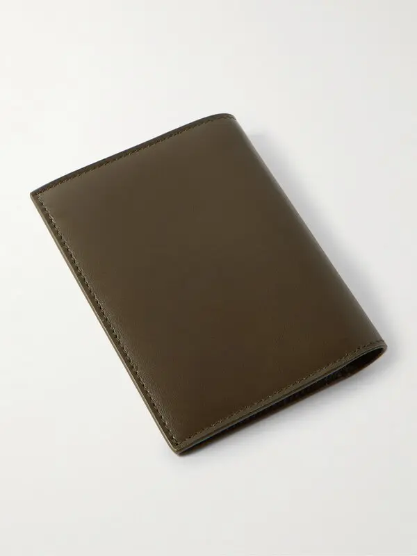Saint Laurent Logo-print Leather Bifold Wallet - Green